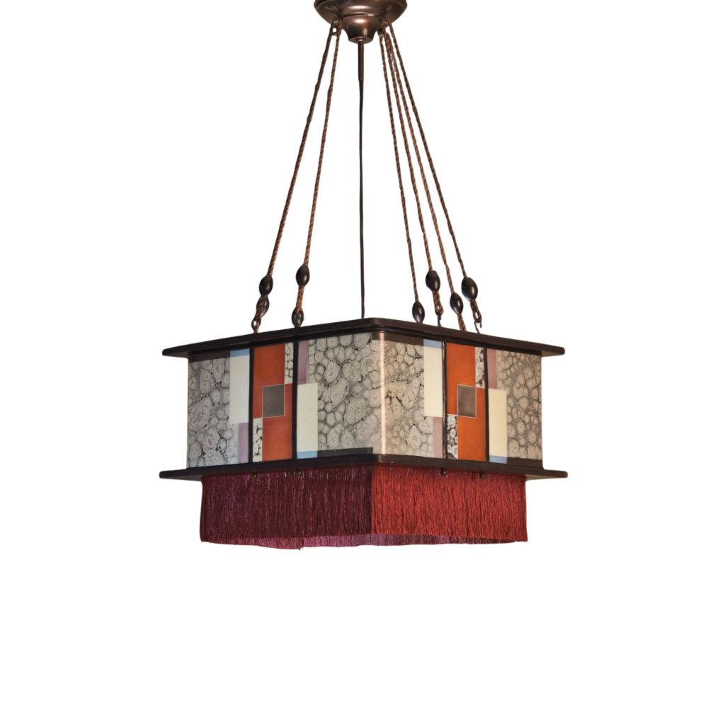 Unique square hanging lamp - Laseur Antique
